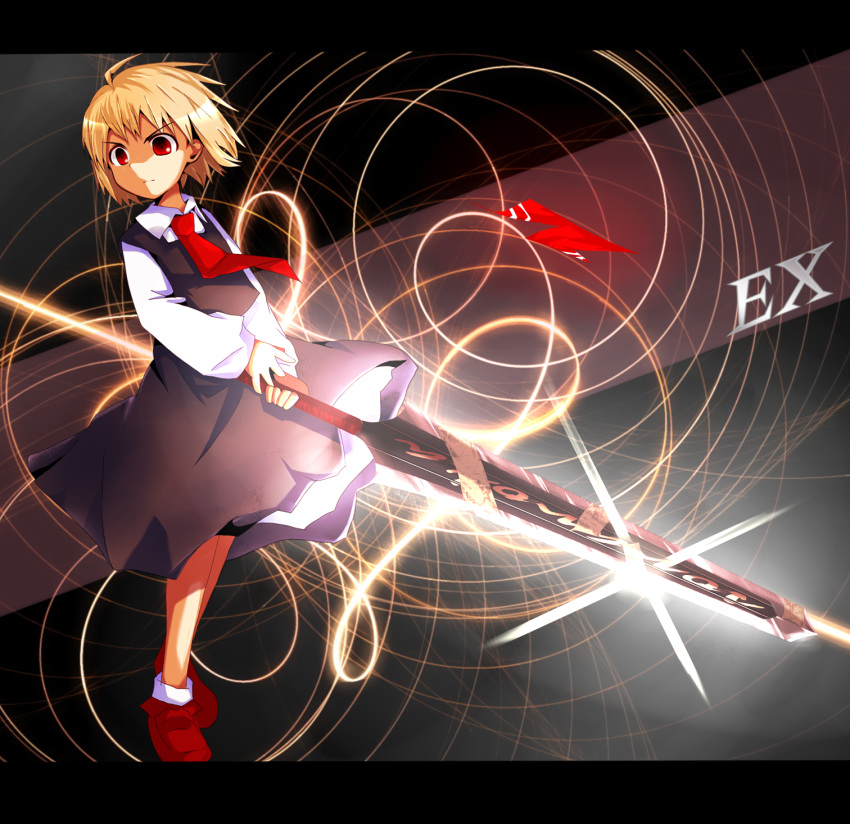 Safebooru - blonde hair ex-rumia frown highres letterboxed red eyes ...