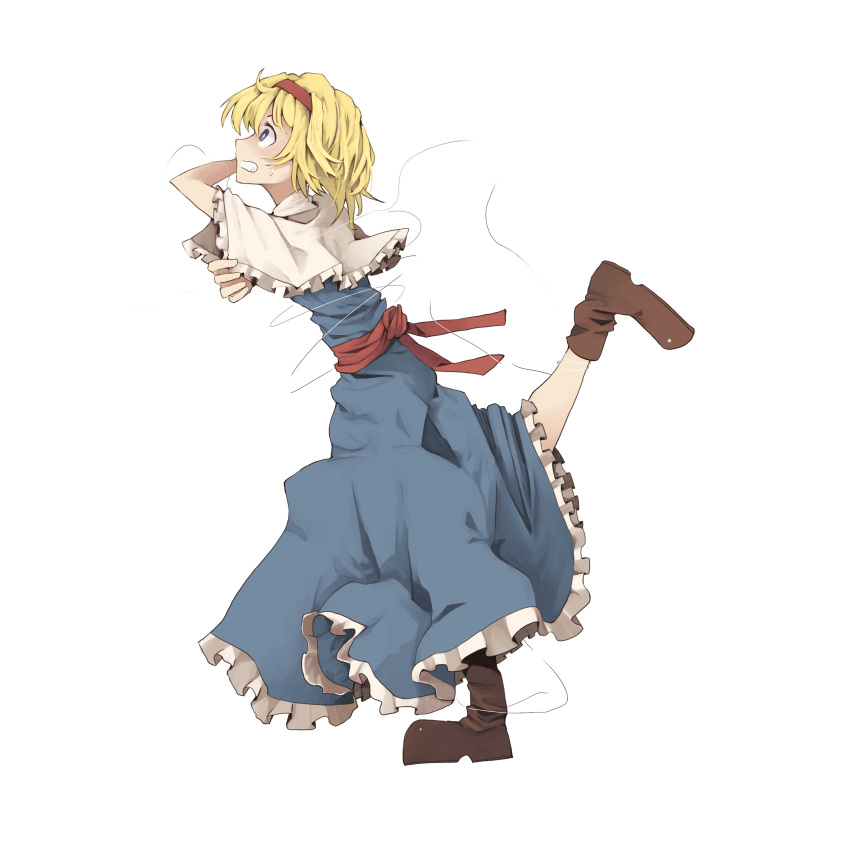 Safebooru - alice margatroid blonde hair blue eyes boots dress entangled hairband highres ...