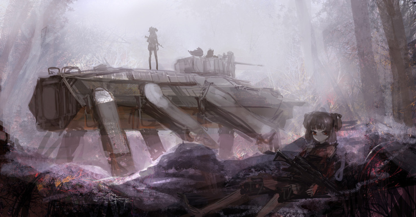 Safebooru - gun highres lm7 (op-center) lying mecha op-center rifle ...