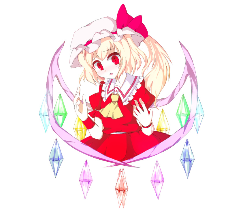 Safebooru - ascot bad id blonde hair blush crystal flandre scarlet hat ...