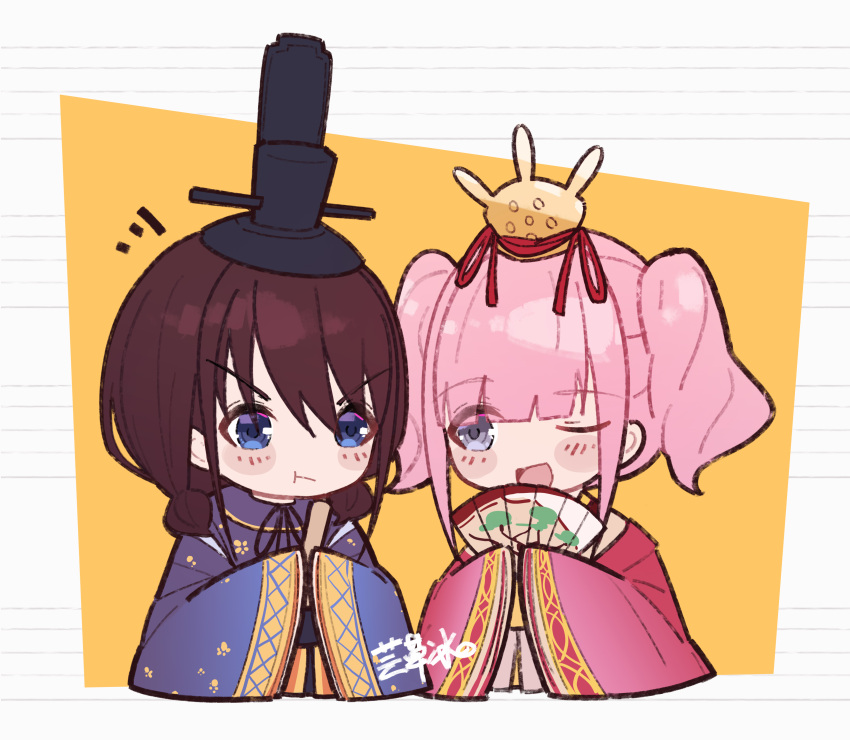 Safebooru 2girls Absurdres Blue Eyes Blush Brown Hair Clothing 9218