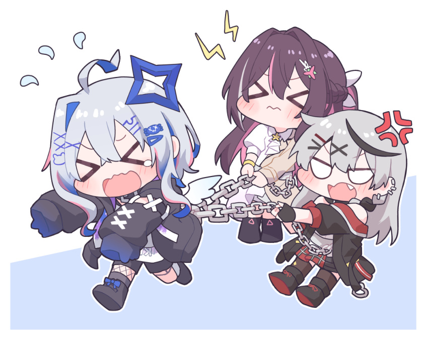 Safebooru - >:) 3girls amane kanata amane kanata (punk rock) angel ...