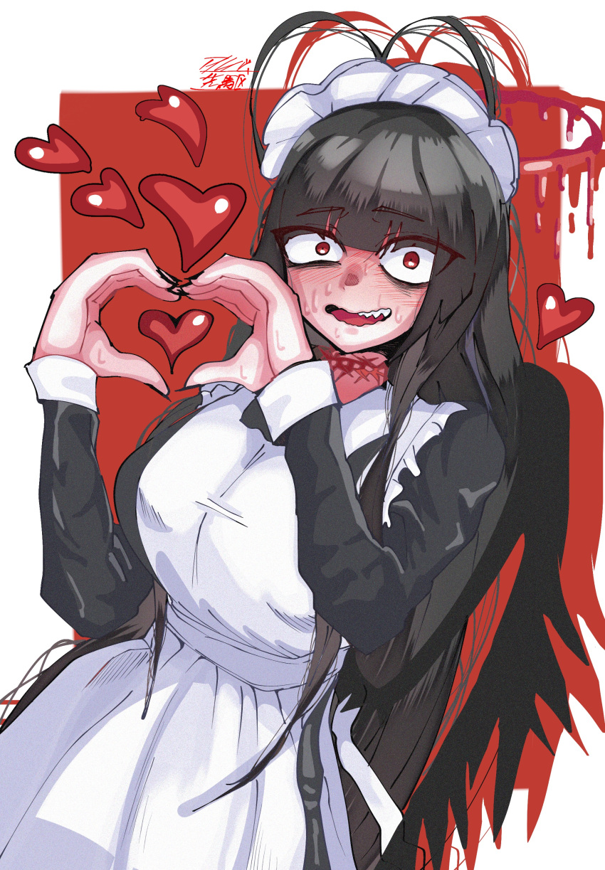 Safebooru - 1girl absurdres album senku alternate costume antenna hair black dress black hair ...