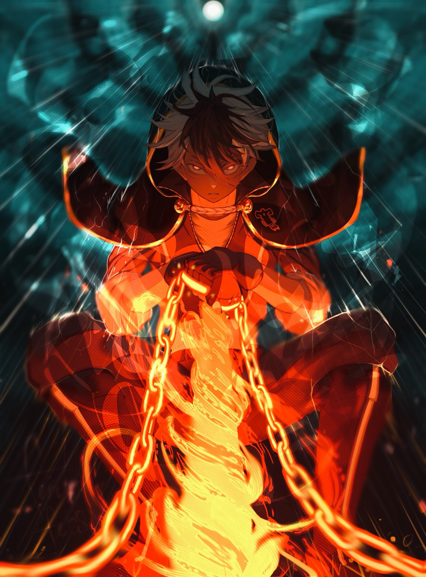 Safebooru - 1boy baseball bat black boots black bulls (emblem) black capelet black clover black ...