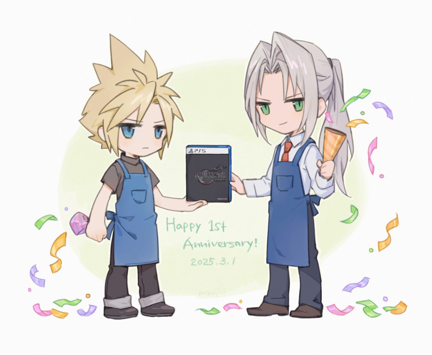 Safebooru - 2boys anniversary blonde hair blue eyes chibi chibi only ...