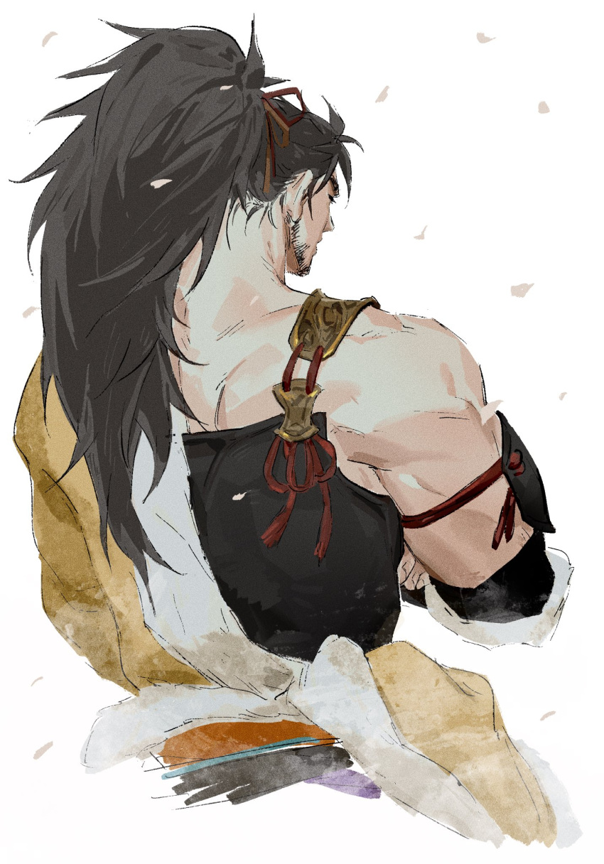 Safebooru - 1boy broad shoulders brown hair commentary request cropped ...