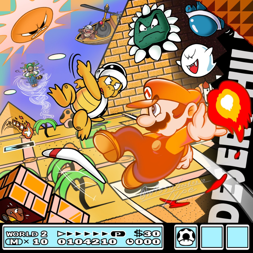 Safebooru - aircraft airship angry angry sun blue sky boo (mario ...