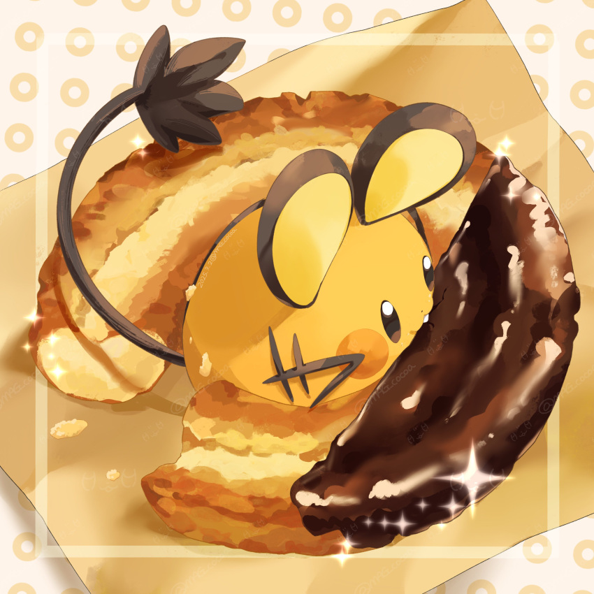 Safebooru - absurdres animal black tail body fur dedenne doughnut ...