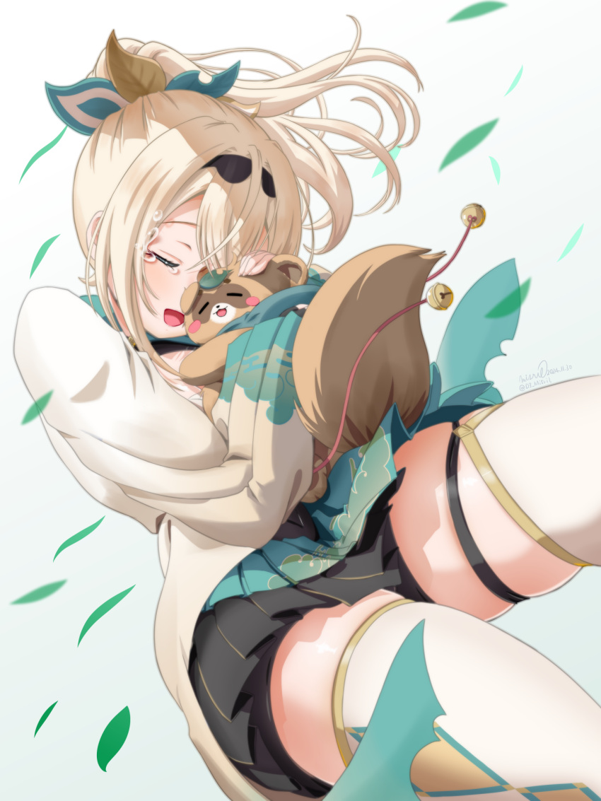 Safebooru - 1girl blonde hair blush closed eyes highres hololive jacket kazama iroha kazama ...