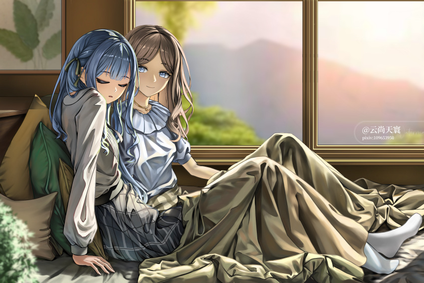 Safebooru - 2girls awa subaruu (artist) bang dream! bang dream! it's mygo!!!!! blue eyes blue ...