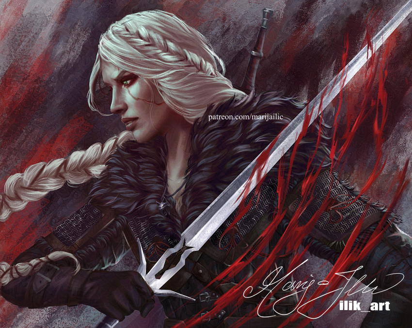 Safebooru - 1girl absurdres art ilik black gloves blood blood splatter ...