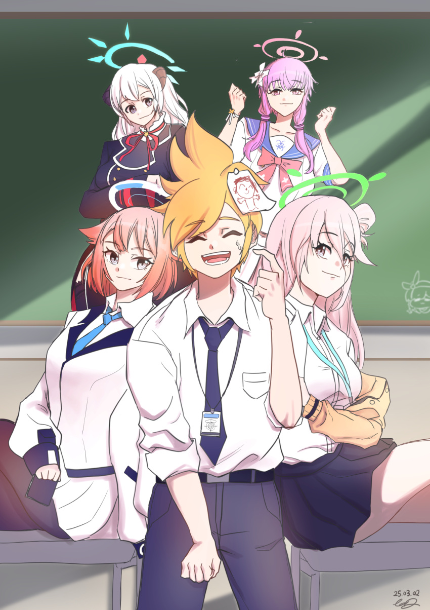 Safebooru - 1boy 4girls akari (blue archive) akari (blue archive ...