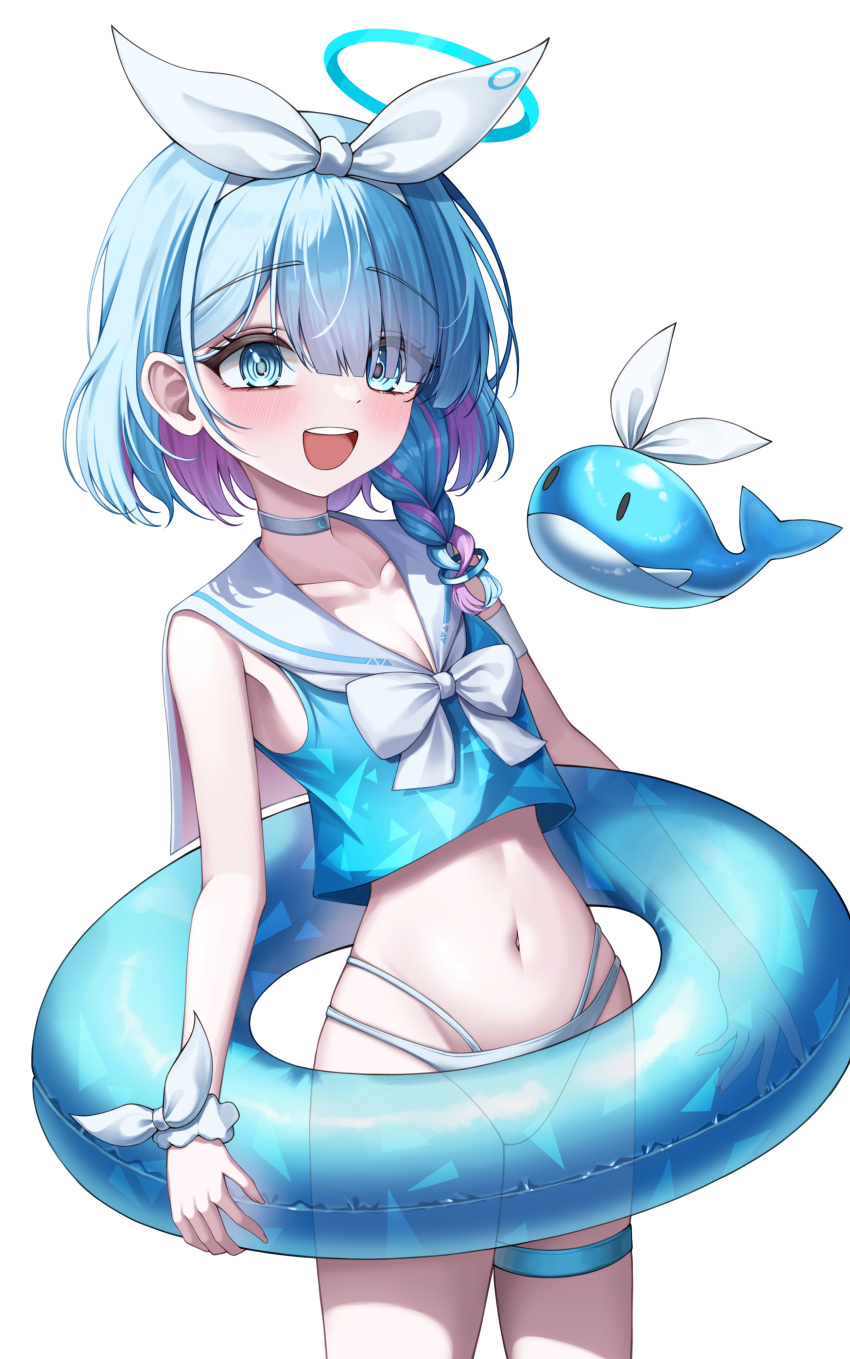 Safebooru - 1girl arona (blue archive) blue archive blue eyes blue hair hair ribbon open mouth ...