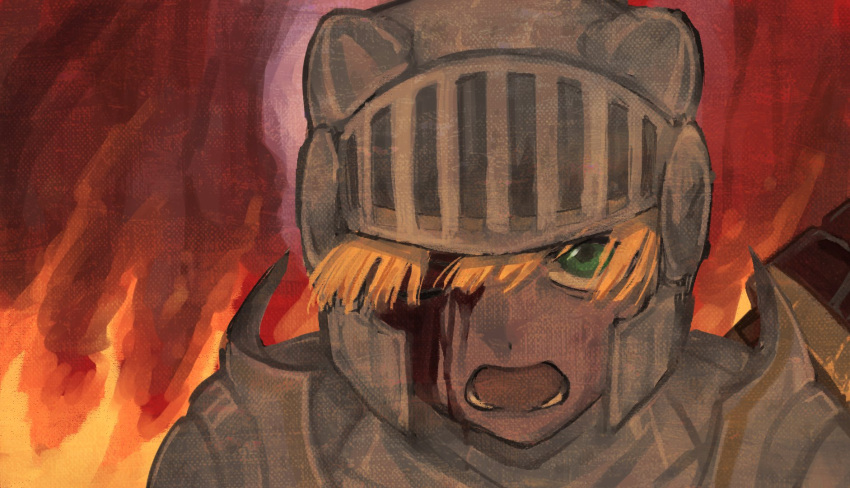 Safebooru - 1girl armor bleeding blonde hair blood blood from forehead blood on face fate/grand ...