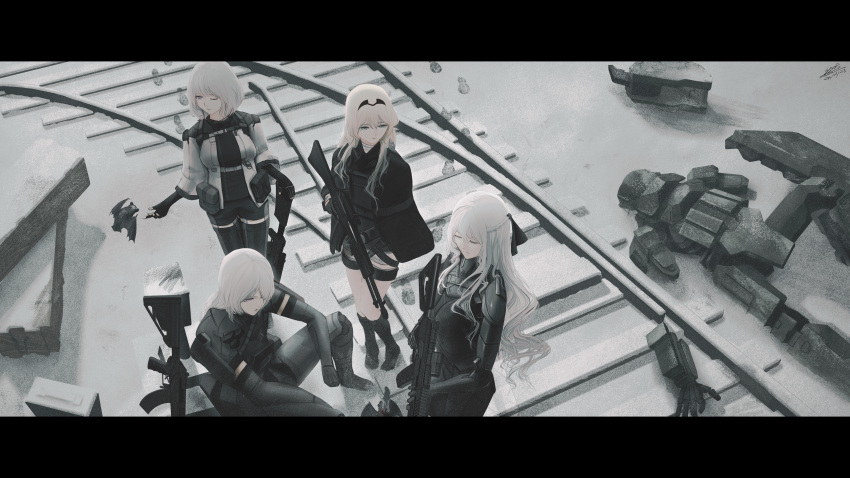 Safebooru - 4girls absurdres ak-12 (girls' frontline) ak-15 (girls' frontline) an-94 (girls ...