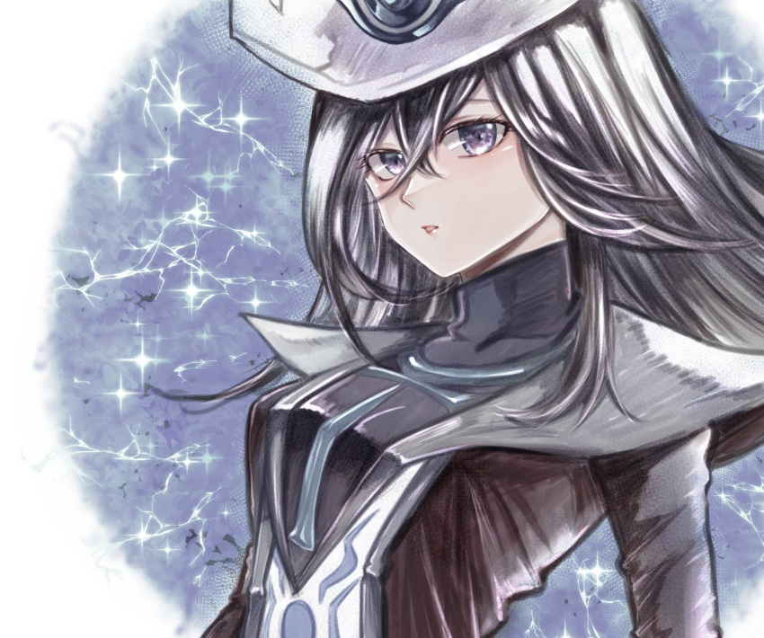 Safebooru - 1girl duel monster grey hair hair between eyes hat long ...