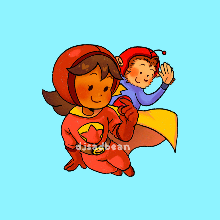 Safebooru - 1girl aqua background becky botsford blue shirt blush bob ...