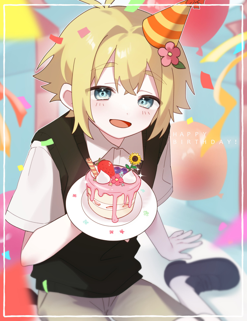 Safebooru - 1boy absurdres antenna hair arm support basil (faraway) (omori) basil (omori) blonde ...