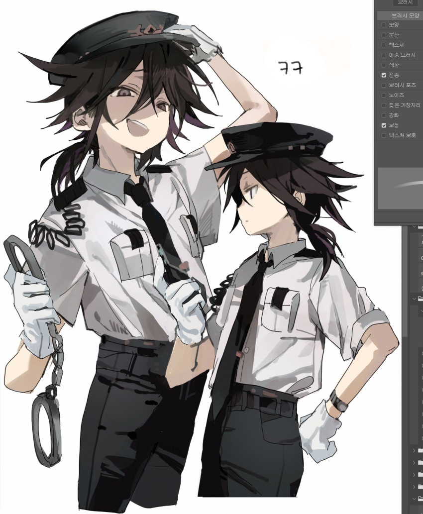 Safebooru - 1boy :d alternate costume art program in frame bishounen ...