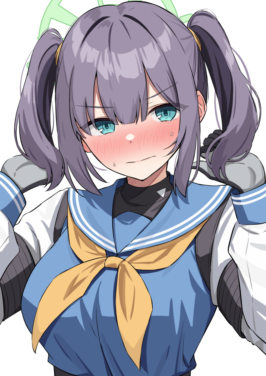 Safebooru - 1girl alternate hairstyle amenocchi blue archive blue eyes blue sailor collar blue ...