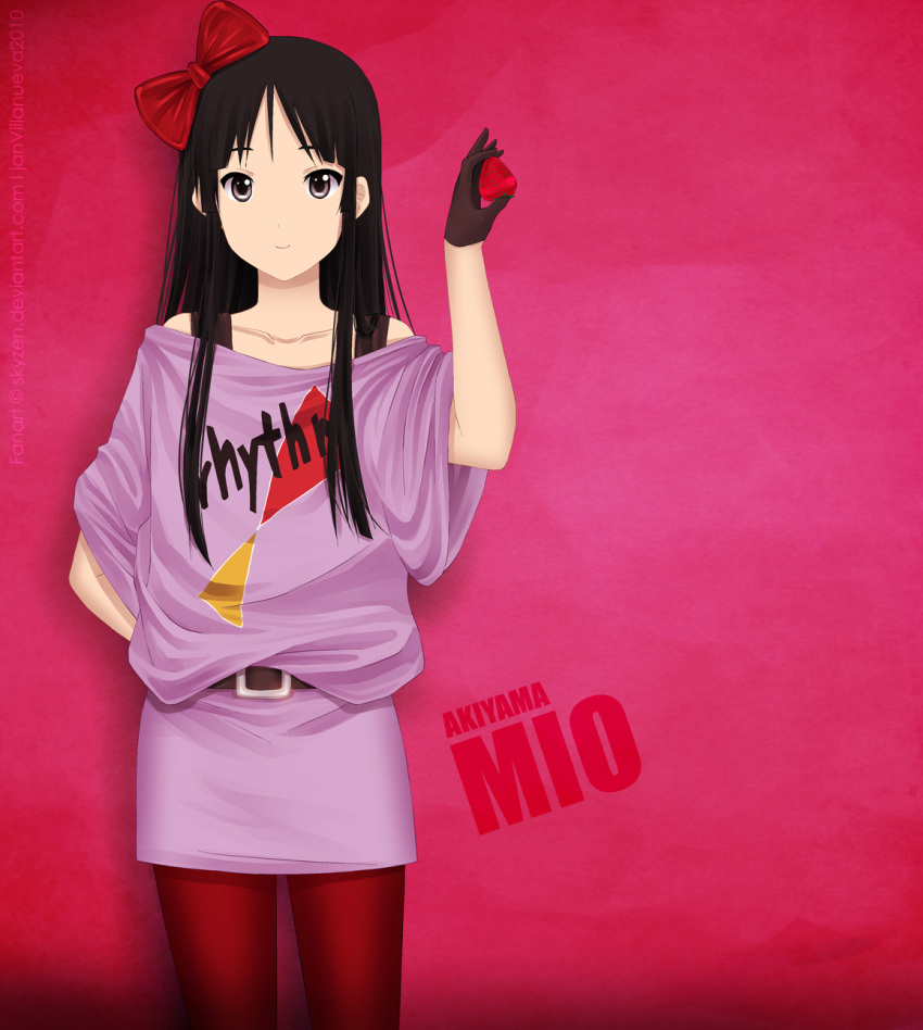 Safebooru - 1girl akiyama mio alternate hairstyle black eyes black hair food fruit hime cut k-on ...