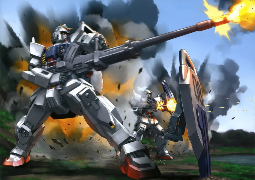 Safebooru - explosion ground gundam gun gundam gundam 08th ms team ...
