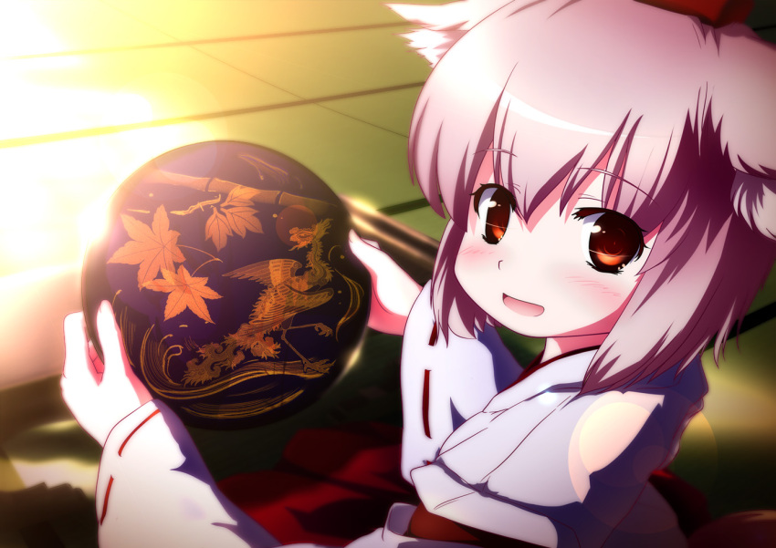 Safebooru - :d animal ears blush chipika holding inubashiri momiji open ...