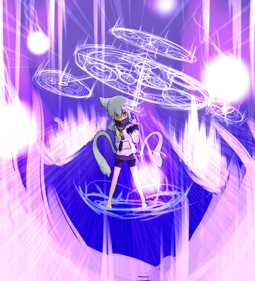 Safebooru - animal ears blush cat ears cat tail highres komeji ...