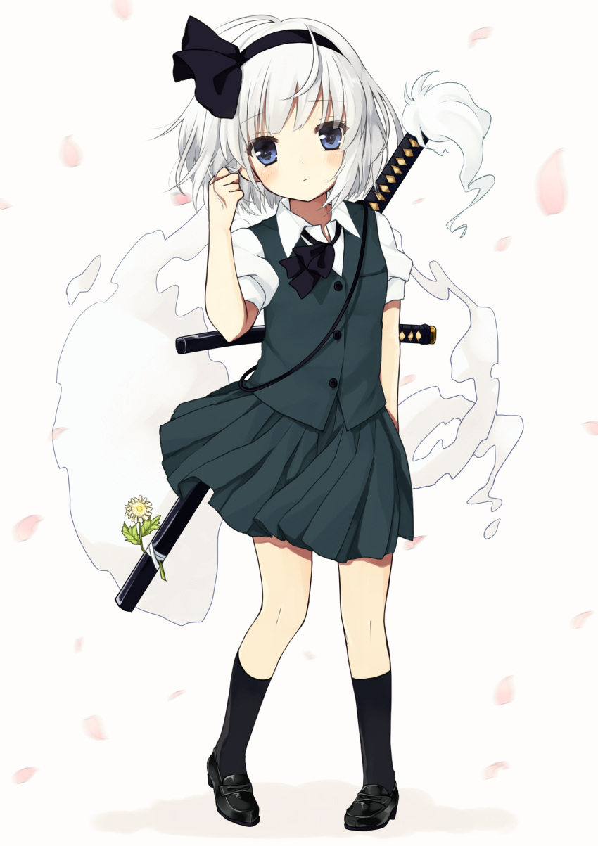 Safebooru - blue eyes blush dress shirt hairband highres hitodama ...