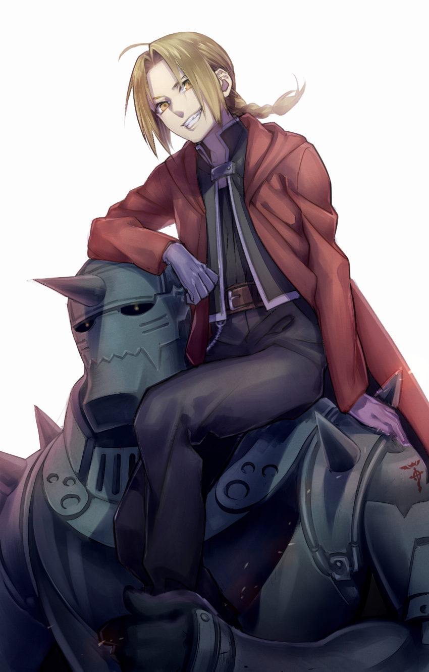 Safebooru - ahoge alphonse elric armor belt blonde hair braid edward elric full armor fullmetal ...