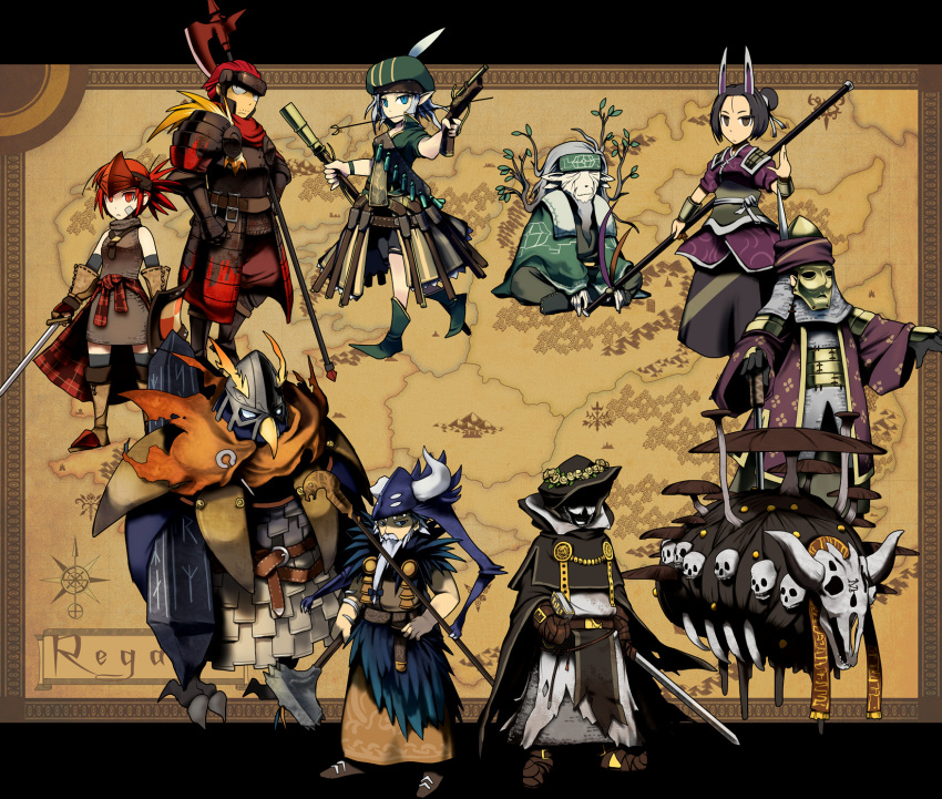 Safebooru - blue eyes gun highres mask pixiv fantasia pixiv fantasia ...