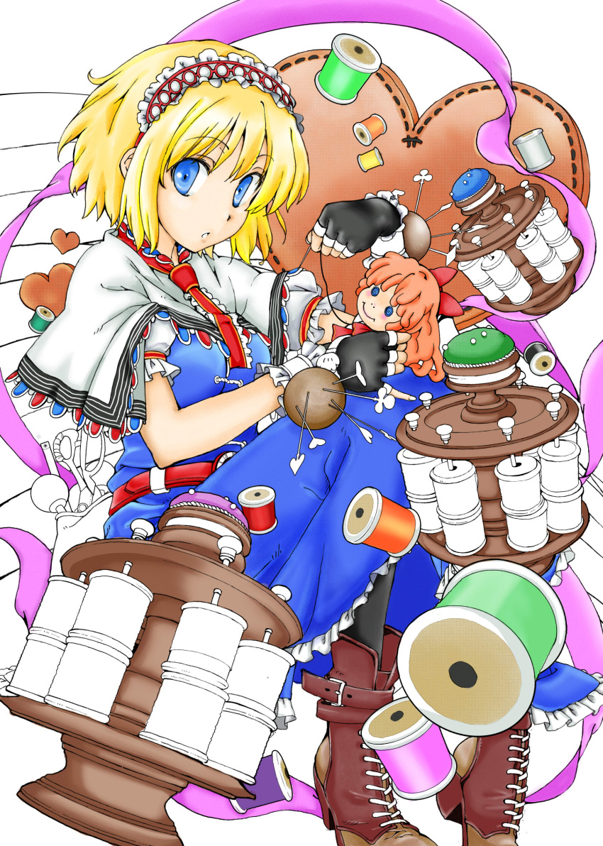 Safebooru - absurdres aka ringo alice margatroid black legwear blonde hair blue eyes boots bow ...
