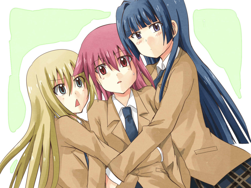 Safebooru - blazer blonde hair blue eyes blue hair blush green eyes ...