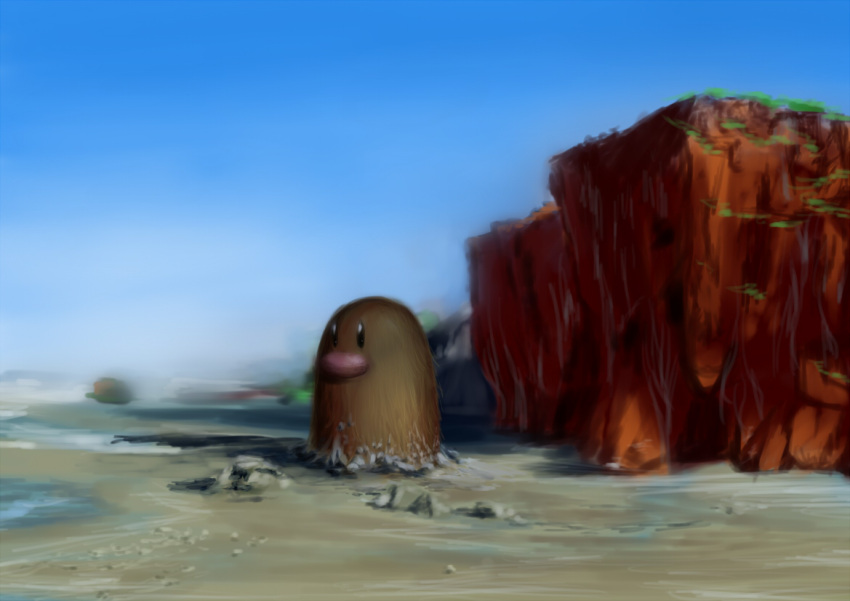 Safebooru - beach blue sky cliff diglett giant no humans nogi ...