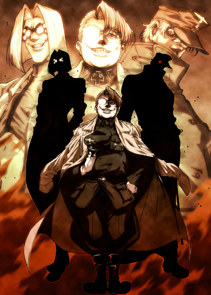 Safebooru - 3boys blonde hair captain (hellsing) doctor (hellsing) fat ...