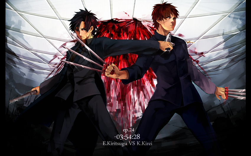 Safebooru - 2boys black eyes black hair black keys blood brown eyes ...