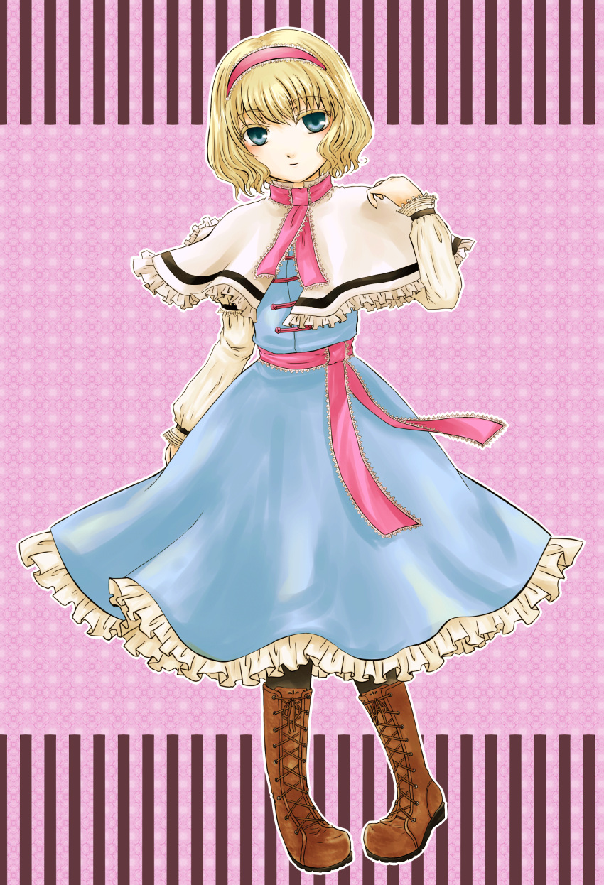 Safebooru Alice Margatroid Blonde Hair Blue Eyes Boots Hairband 6050