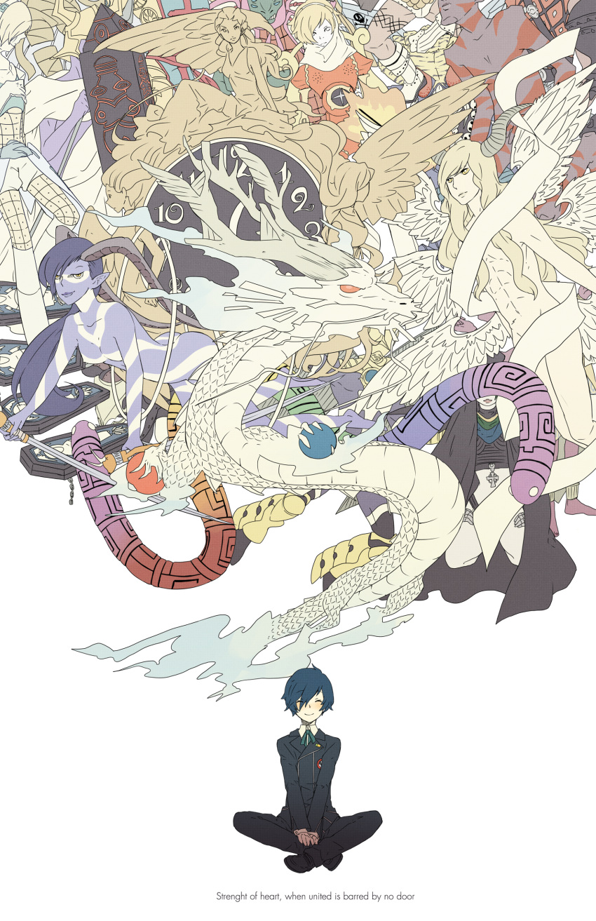 Safebooru - aiwatan arisato minato blue hair character request closed ...