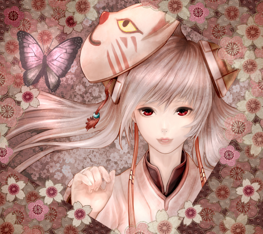 Safebooru - 1girl butterfly hair ornament mask matoi (pso2) phantasy ...