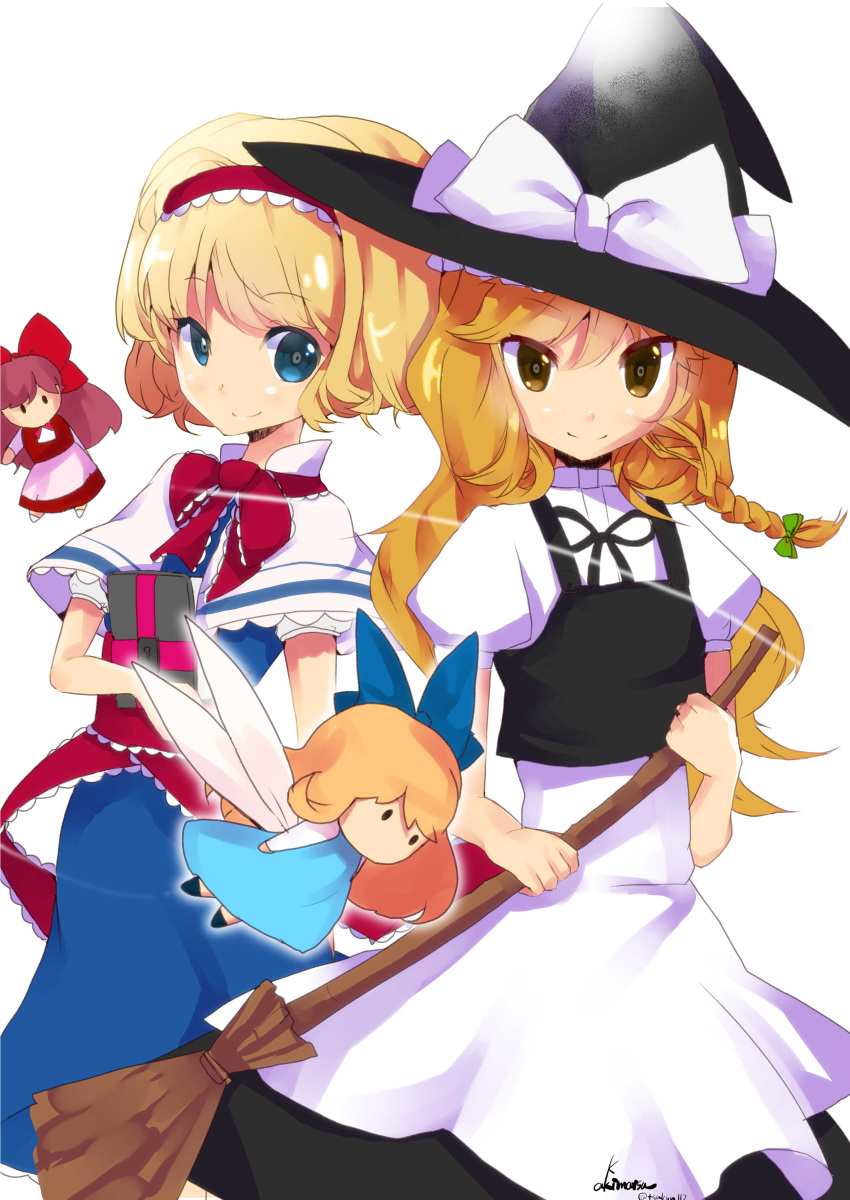 Safebooru - 2girls absurdres alice margatroid blonde hair book grimoire highres kirisame marisa ...
